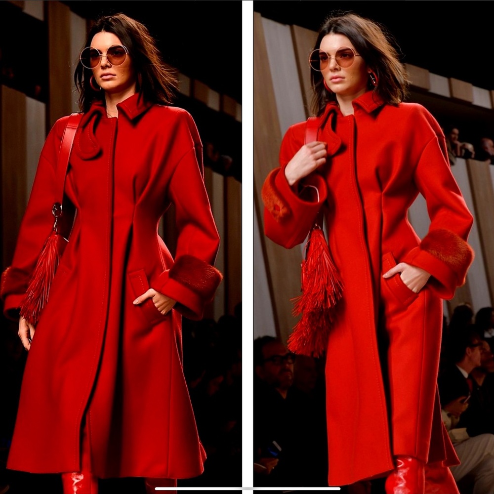 Fendi Wool And Fur Coat - Gem